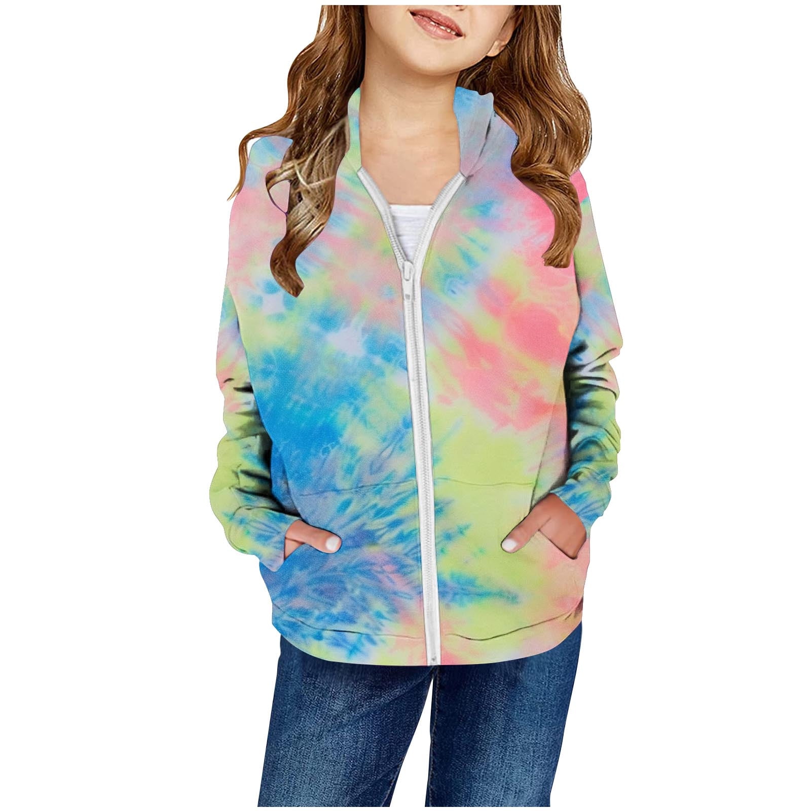Boys Girls Children's Fashion Jackets Cute Print Long Sleeve Zipper ...