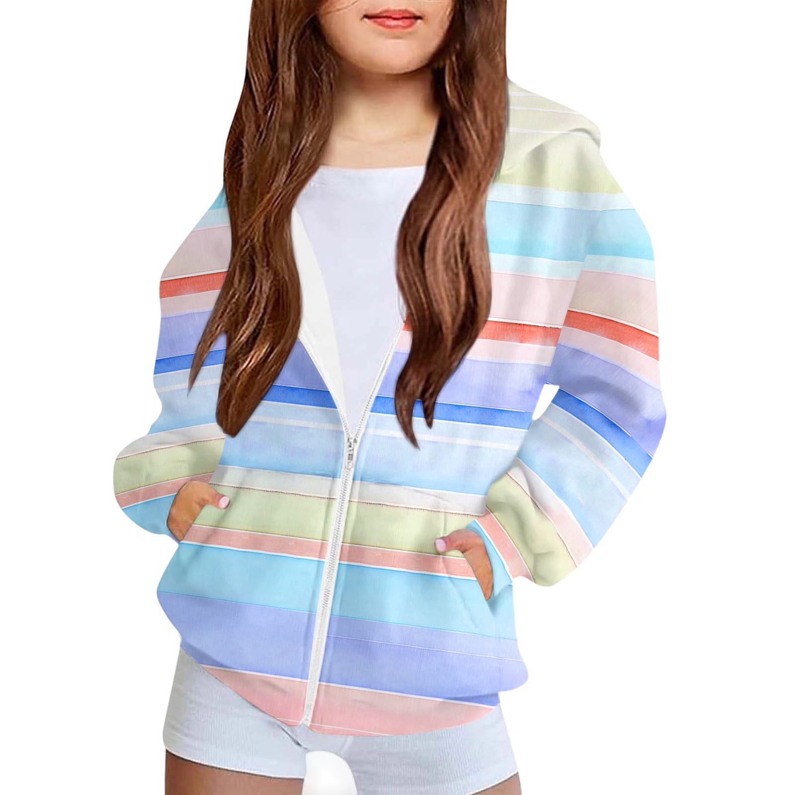 Boys Girls Children's Fashion Jackets Cute Print Long Sleeve Zipper ...