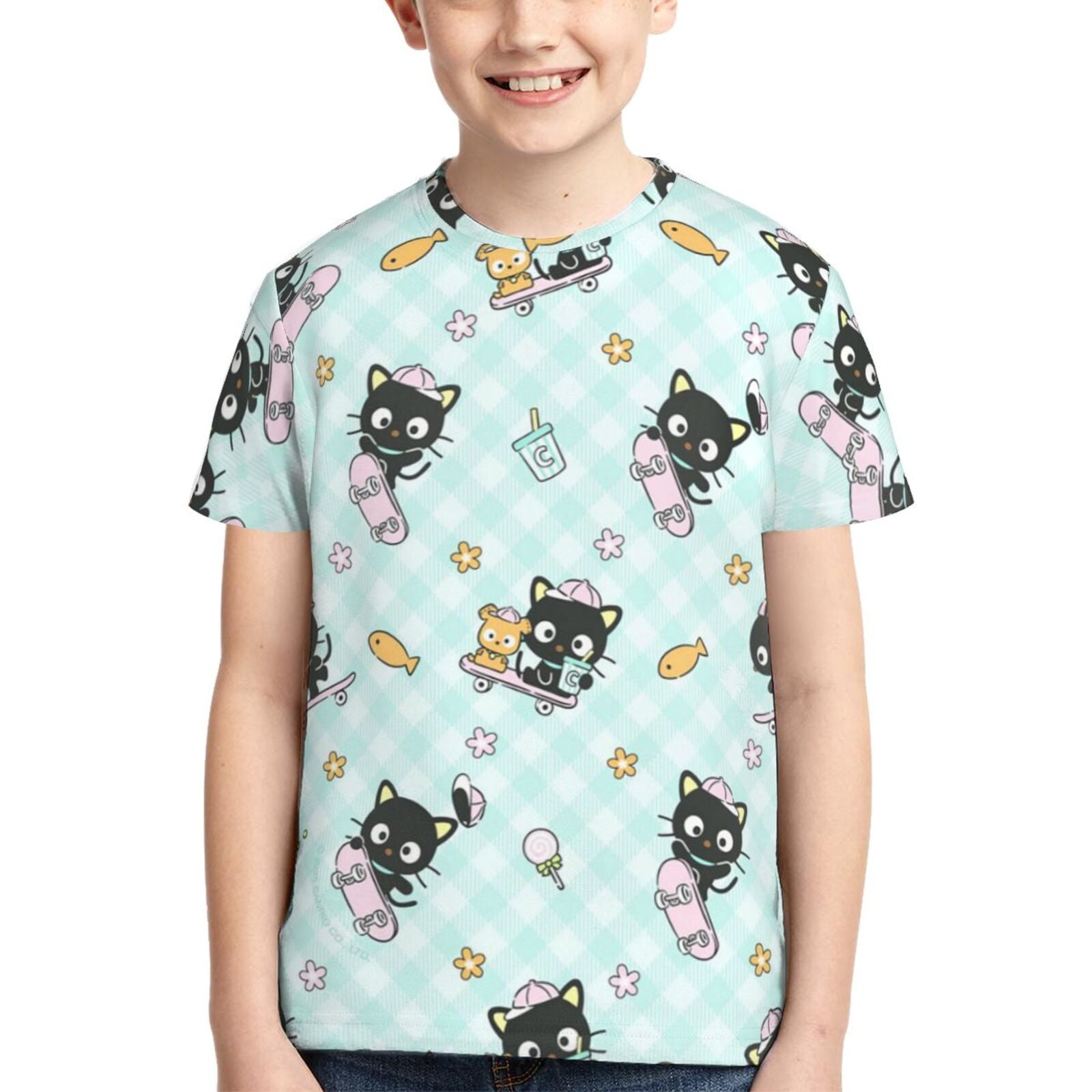 Boys Girls Chococat Shirt Graphic T-Shirt Crewneck Short Sleeve 3d ...