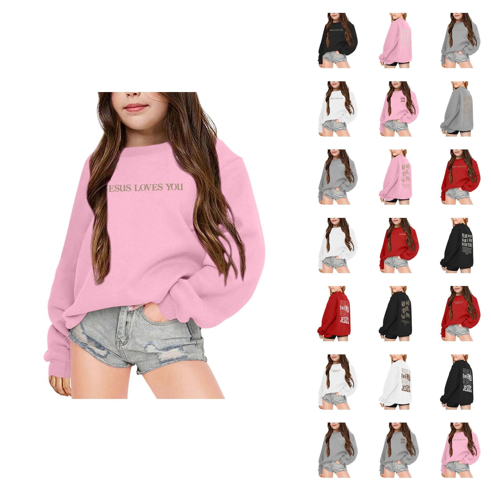 Boys Girls Christian Sweatshirts Crewneck Long Sleeve Bible Verse Graphic Sweatshirt Kids ...