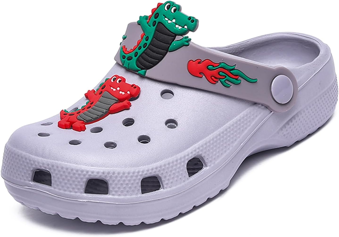 Boys Girls Clogs Cute Cartoon Dinosaur Beach Pool Slippers Kids Slip On Lightweight Sandals for ...