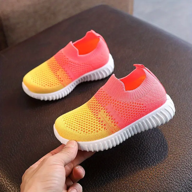 Boys Girls Color Block Sock Shoes, Breathable Lightweight Sneakers ...