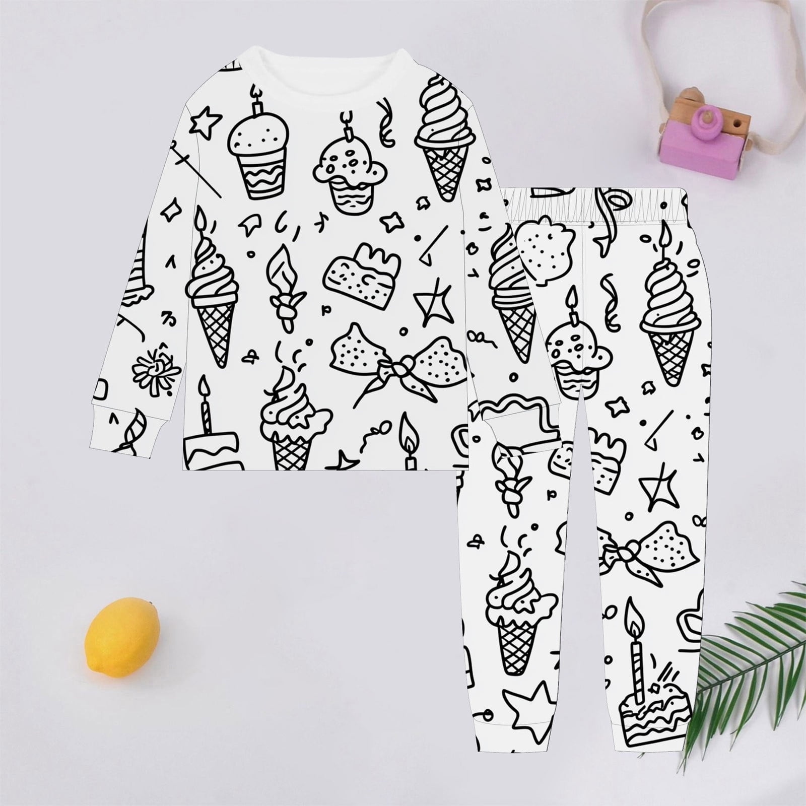 Boys Girls Color Your own Pajamas DIY Children's Clothing Long Sleeve 2 ...