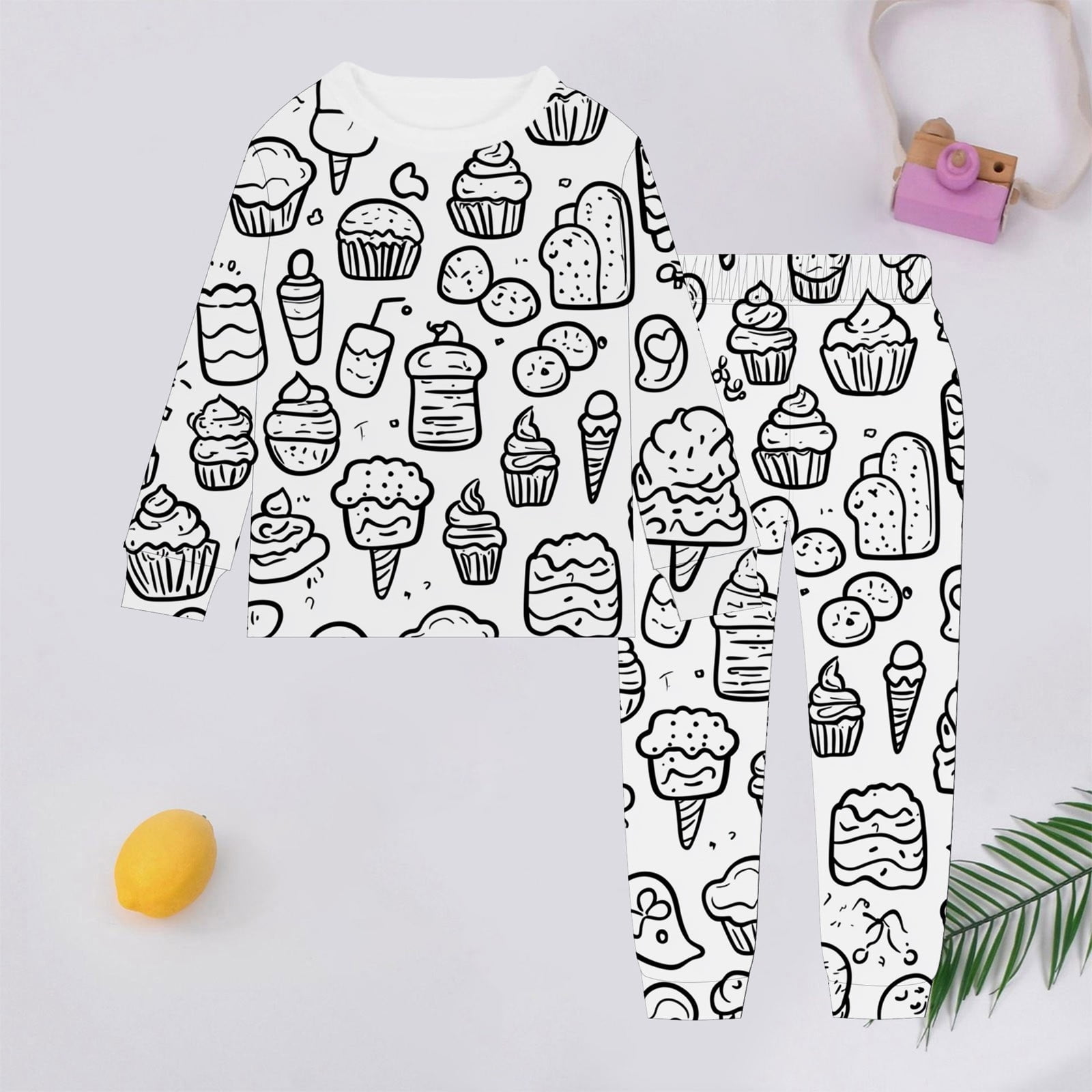 Boys and Girls Colouring Pajama Sets DIY Hand Painted Homewear Set Long ...