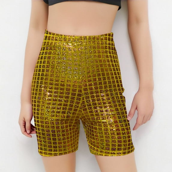 Boys Girls Cosplay Sequin Shorts Elastic Waist Performance Dance Pants ...