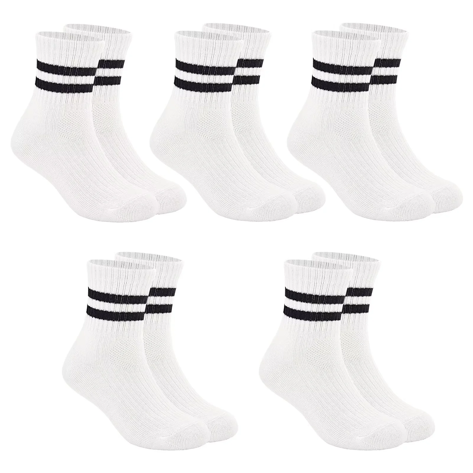 Boys & Girls Crew Socks - Cotton Athletic Socks, 5 Pairs (1-12 Years ...