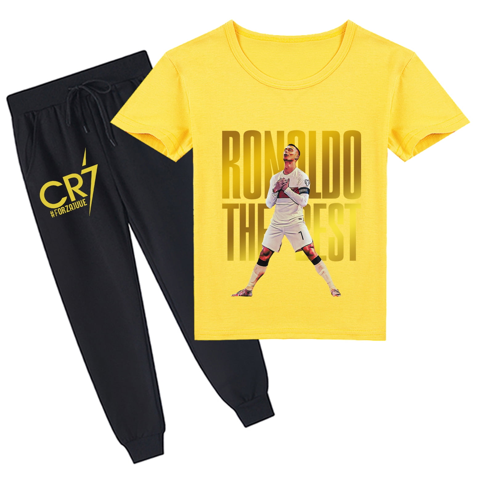 Boys Girls Cristiano Ronaldo Breathable Cotton Short Sleeve T-shirt ...