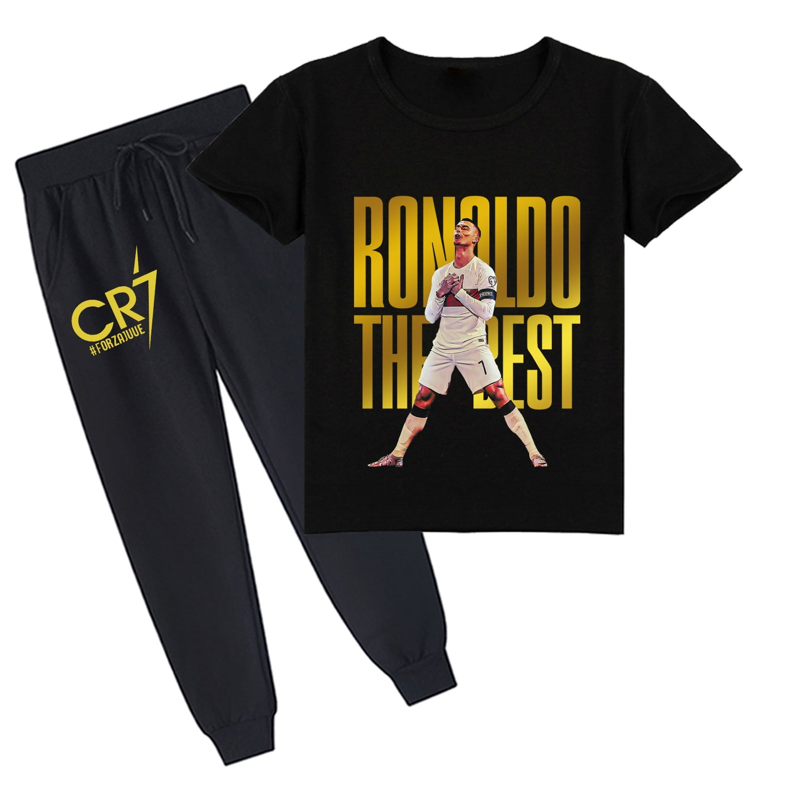 Boys Girls Cristiano Ronaldo Breathable Cotton Short Sleeve T-shirt ...