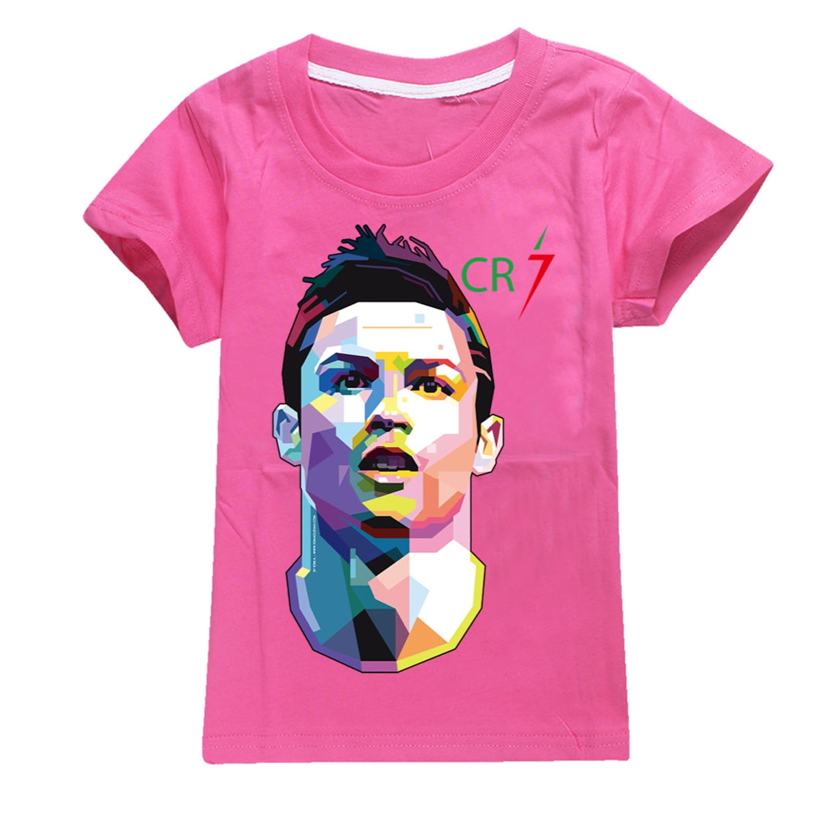 Boys Girls Cristiano Ronaldo Cartoon Casual T-Shirts Summer Football Star Short Sleeve Crewneck ...