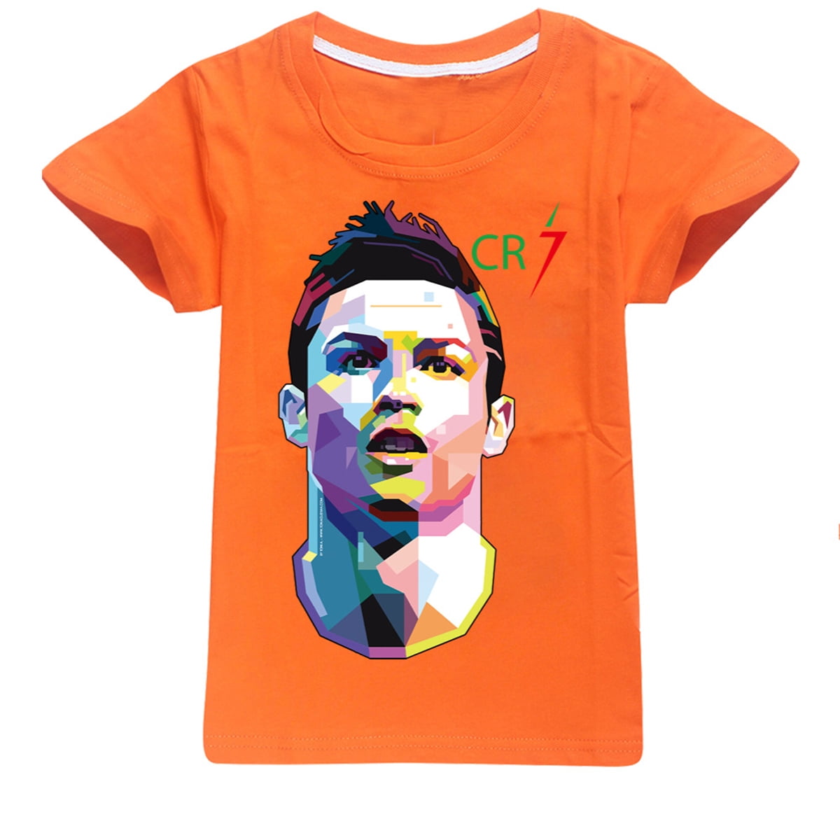 Boys Girls Cristiano Ronaldo Cartoon Casual T-Shirts Summer Football Star Short Sleeve Crewneck ...