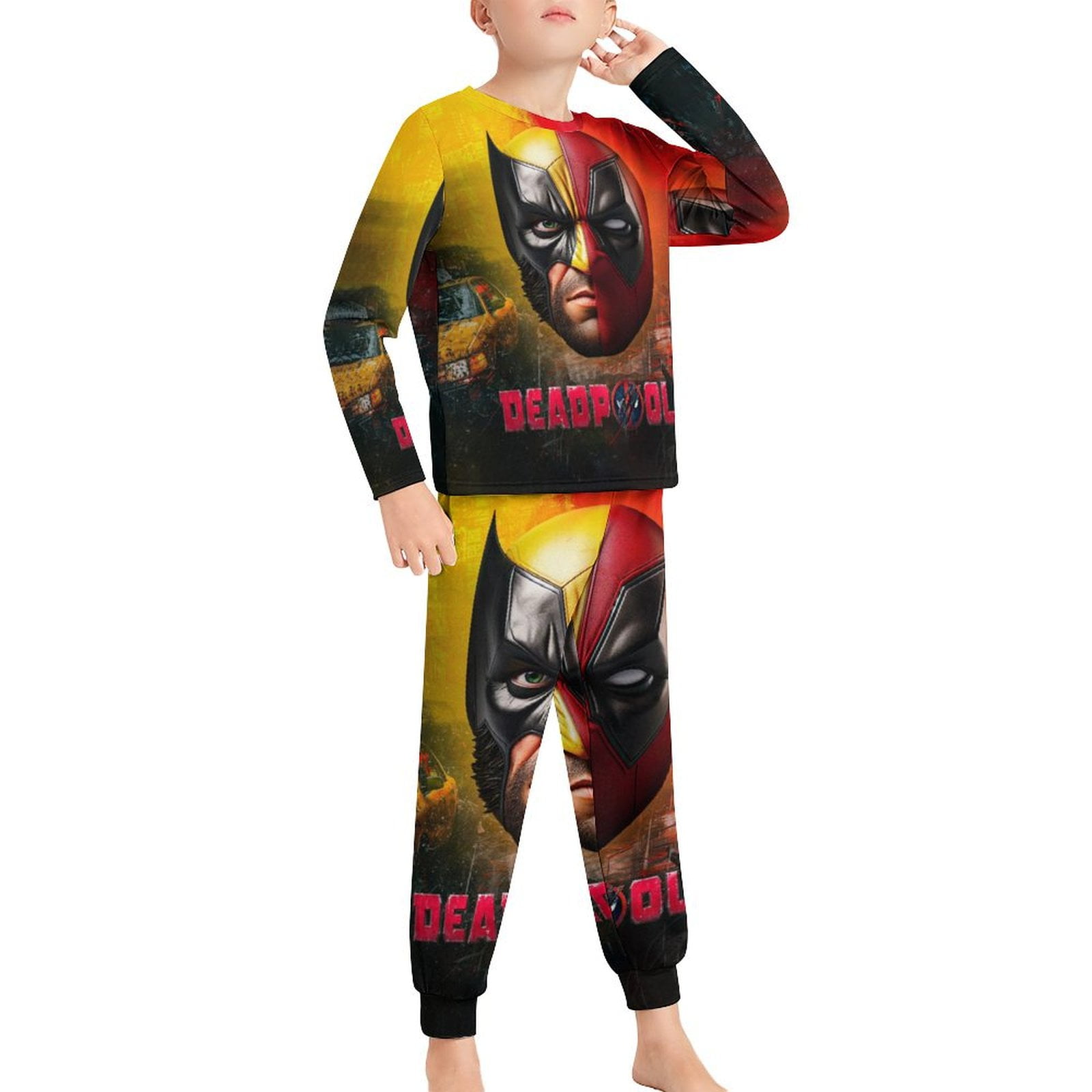 Boys Girls Dead-Poo Costumes Kids Pajamas Set Tee Shirt Pants Set ...