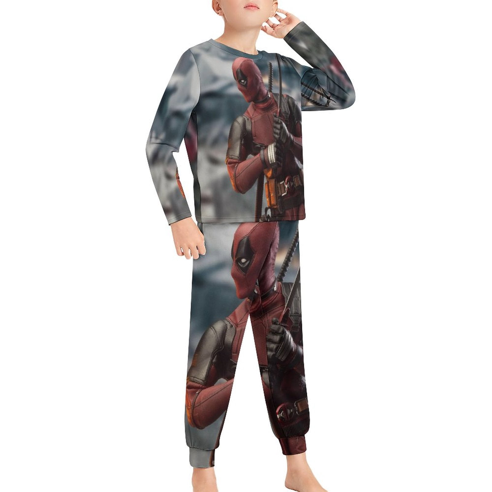 Boys Girls Dead-Poo Costumes Kids Pajamas Set Tee Shirt Pants Set ...