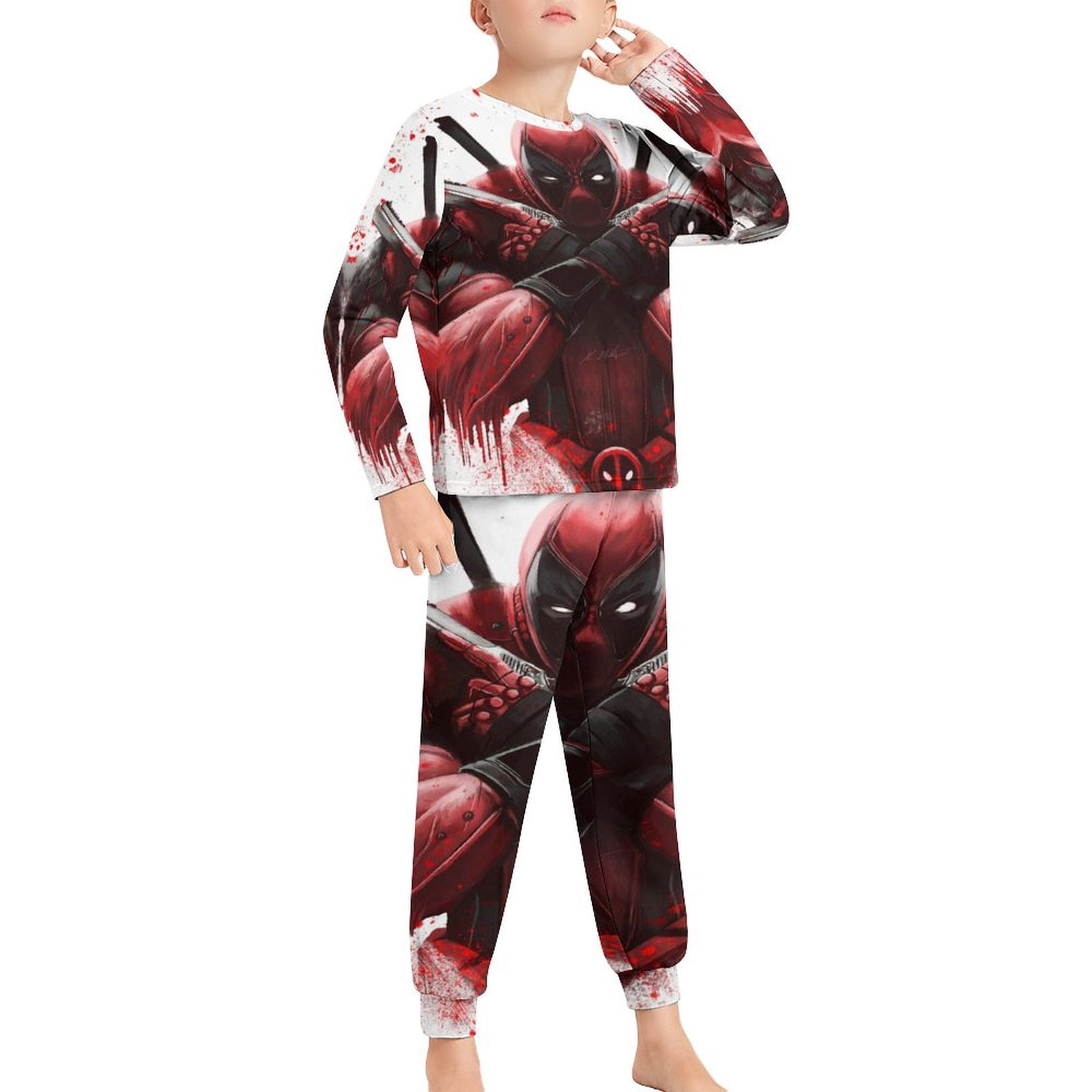 Boys Girls Dead-Poo Costumes Kids Pajamas Set Tee Shirt Pants Set ...