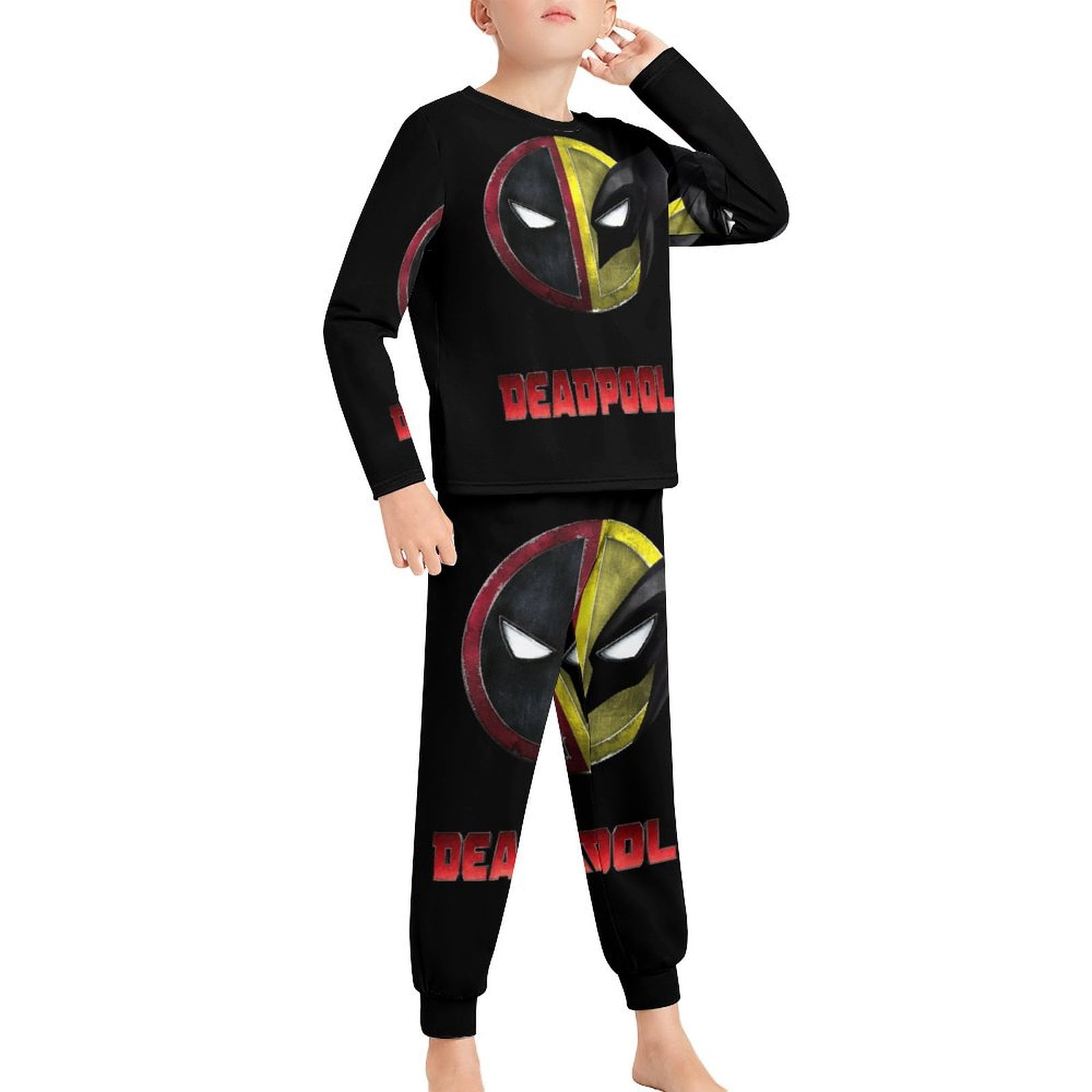 Boys Girls Dead-Poo Costumes Kids Pajamas Set Tee Shirt Pants Set ...