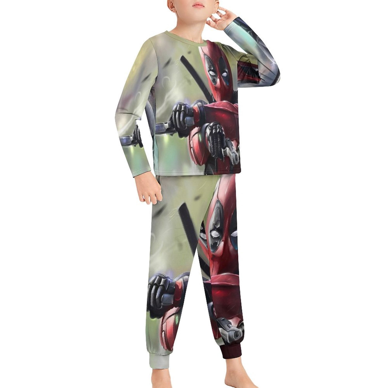 Boys Girls Dead-Poo Costumes Kids Pajamas Set Tee Shirt Pants Set ...