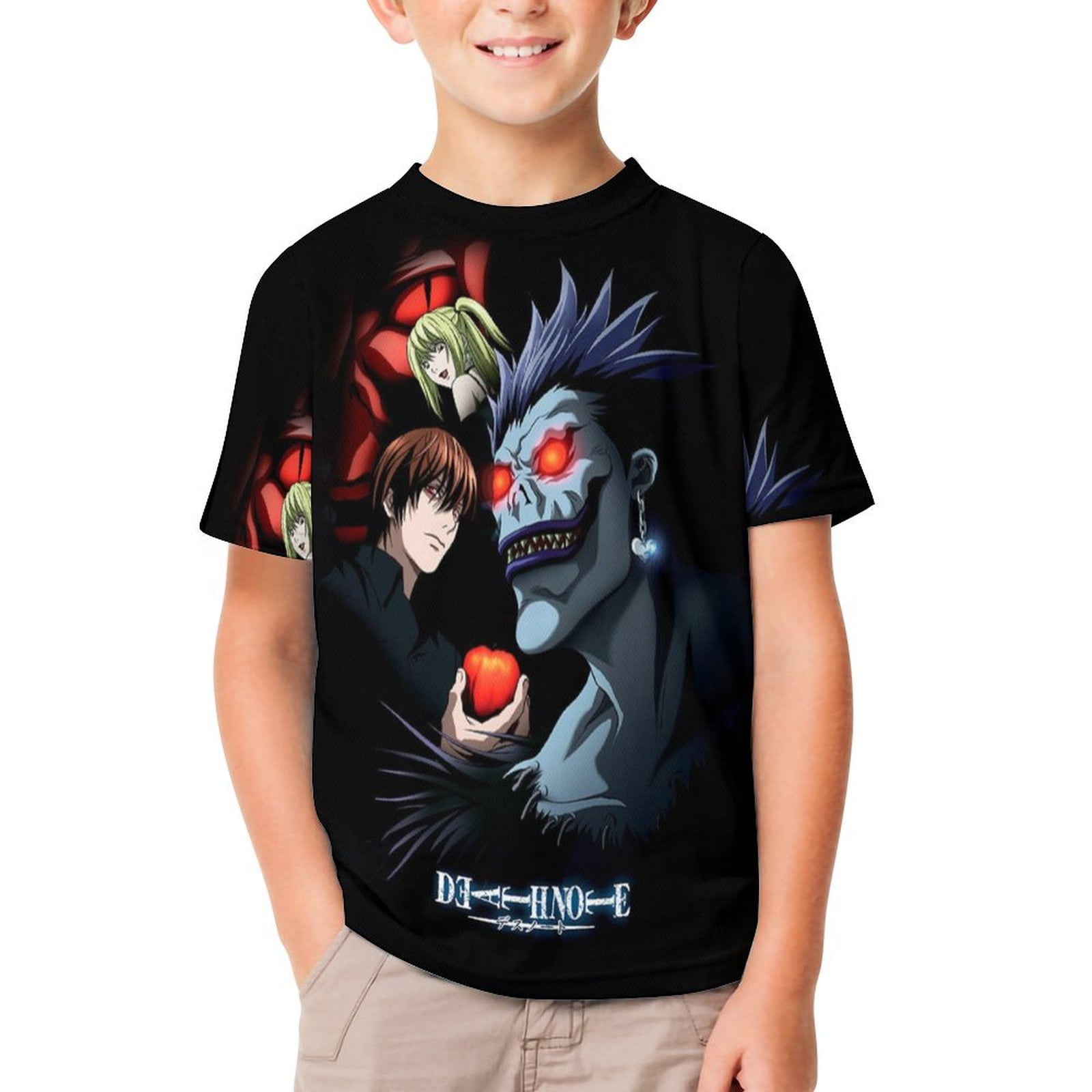 Boys Girls Death N0-te T-Shirt 3D Graphic Crewneck Short Sleeve Printed ...