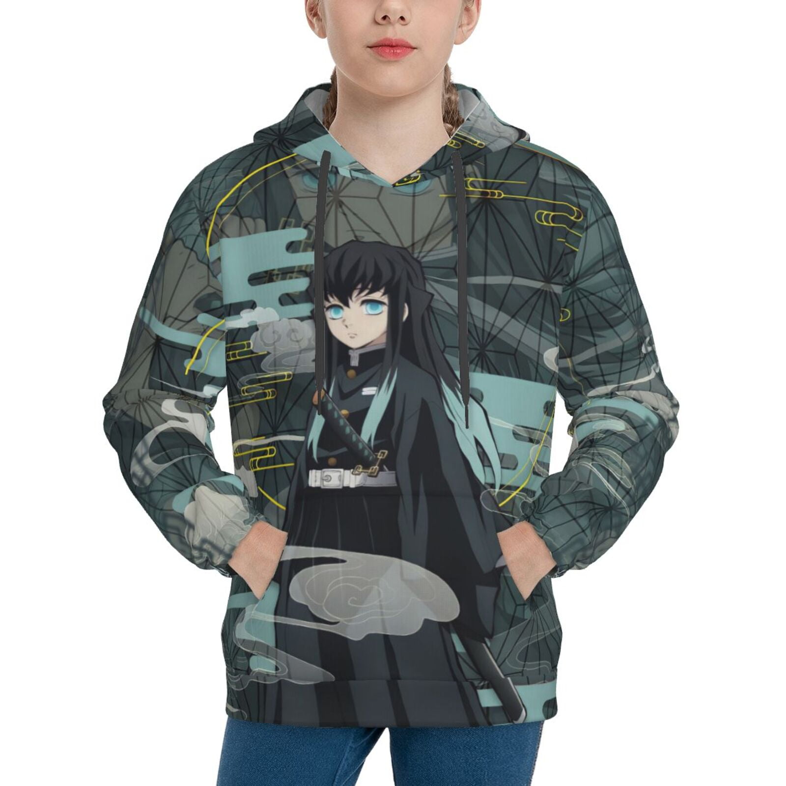 Boys Girls Demon Slayer Muichiro Tokito Hoodie 3D Print Pullover Hooded ...