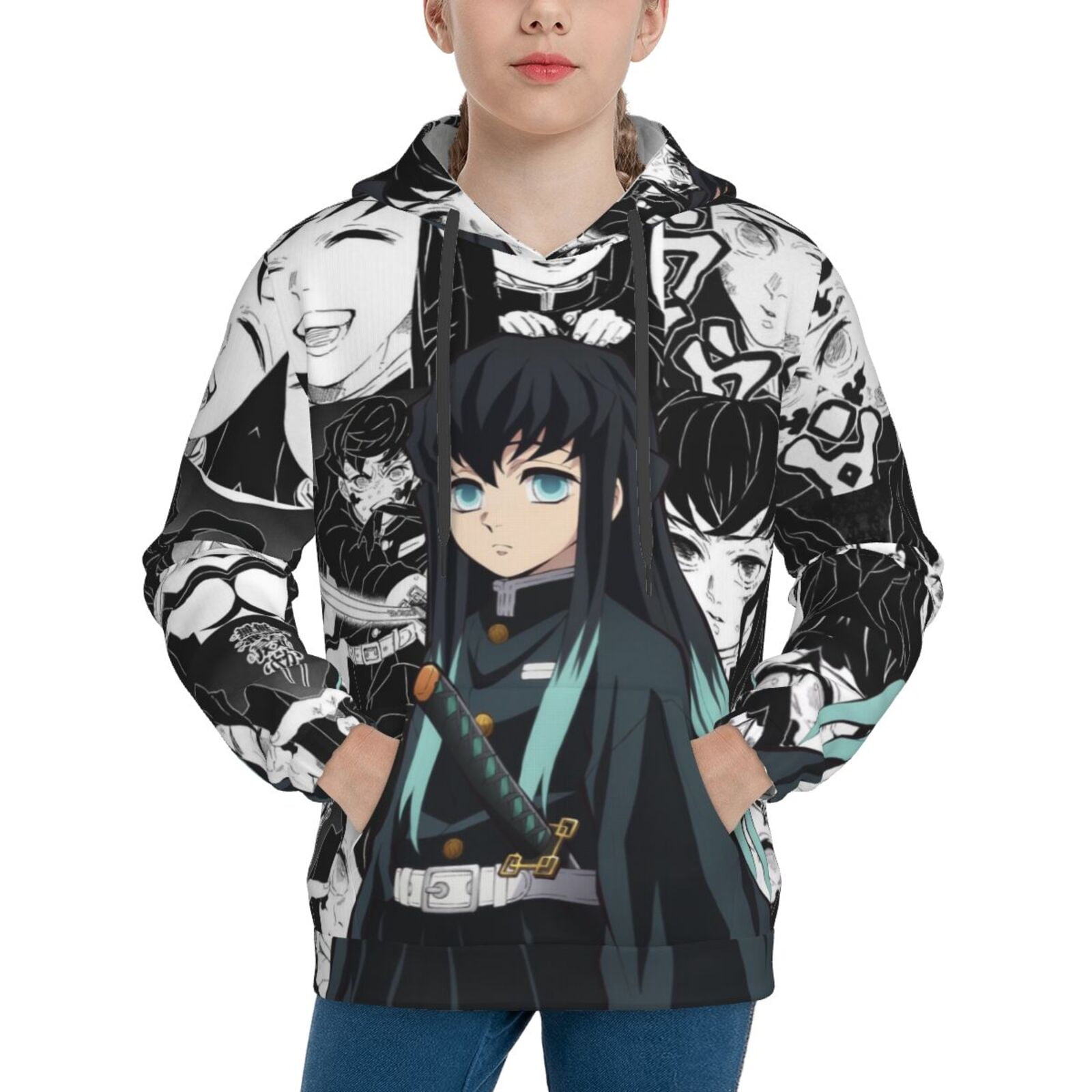 Boys Girls Demon Slayer Muichiro Tokito Hoodie 3D Print Pullover Hooded ...