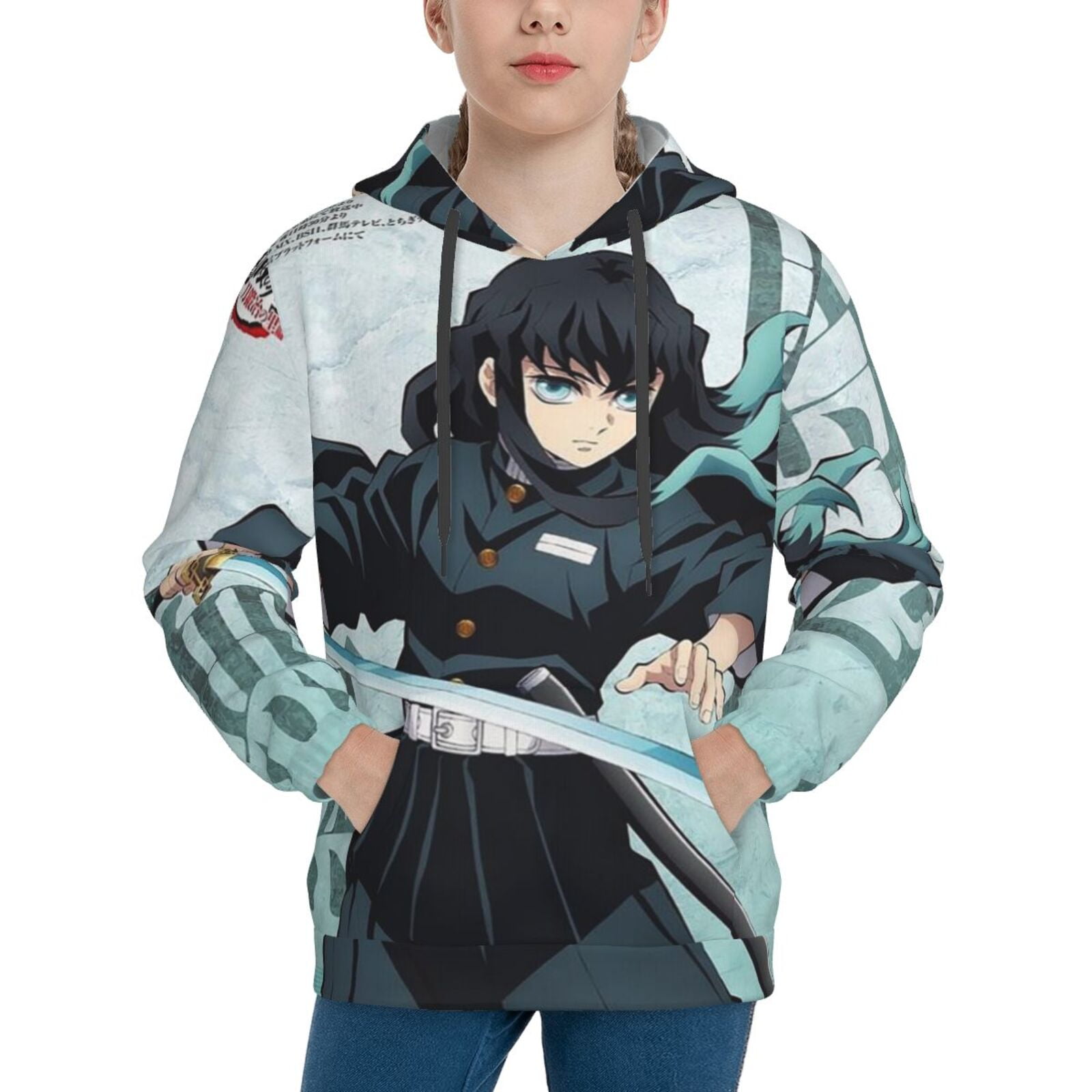 Boys Girls Demon Slayer Muichiro Tokito Hoodie 3D Print Pullover Hooded ...
