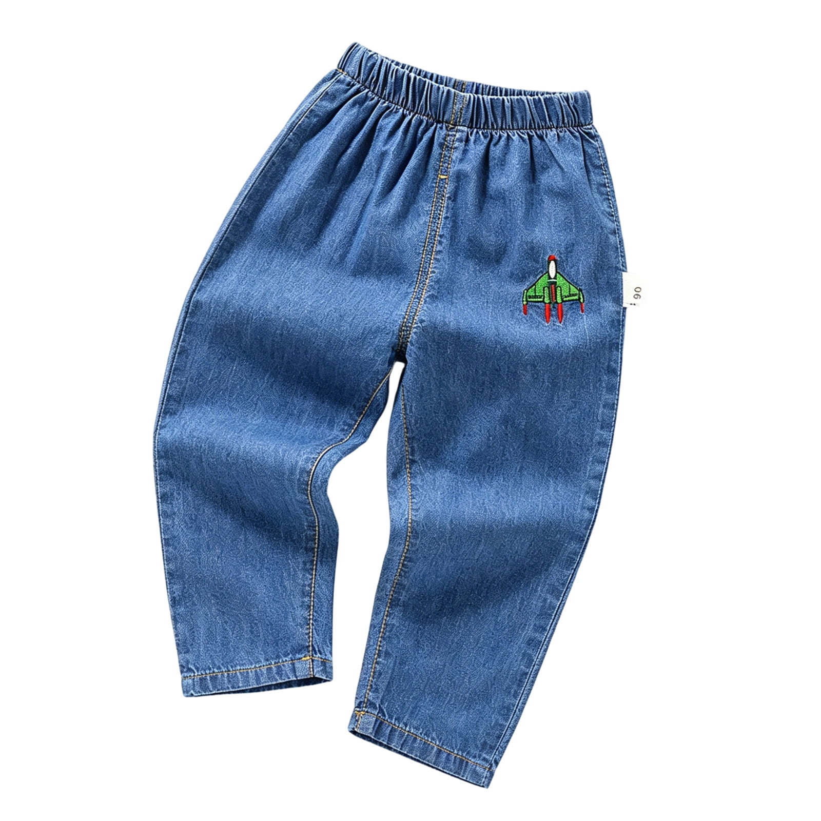 Boys Girls Denim Pants Summer Casual Loose Fit Printed Lightweight ...