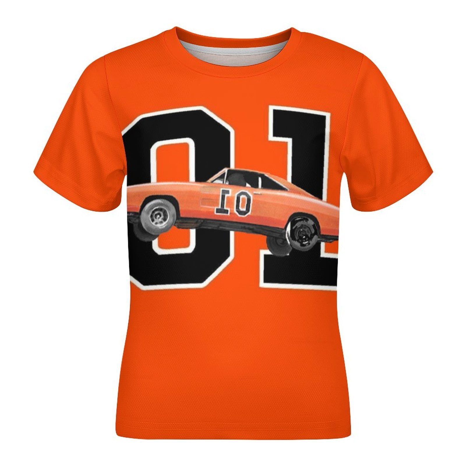 Boys Girls Dukes Orange Car Haz-zard T-Shirt Crewneck Short Sleeve Tee ...