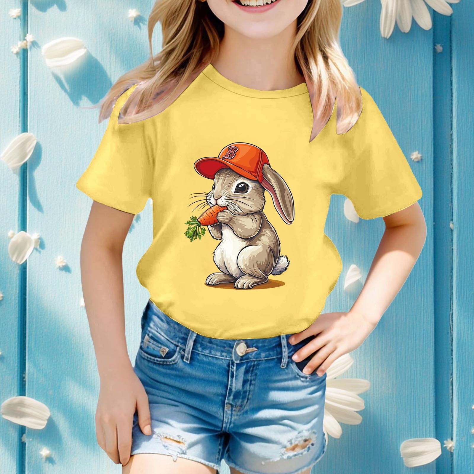 Boys Girls Easter Shirts Bunny Print Short Sleeve Tee Easter Shirts for ...