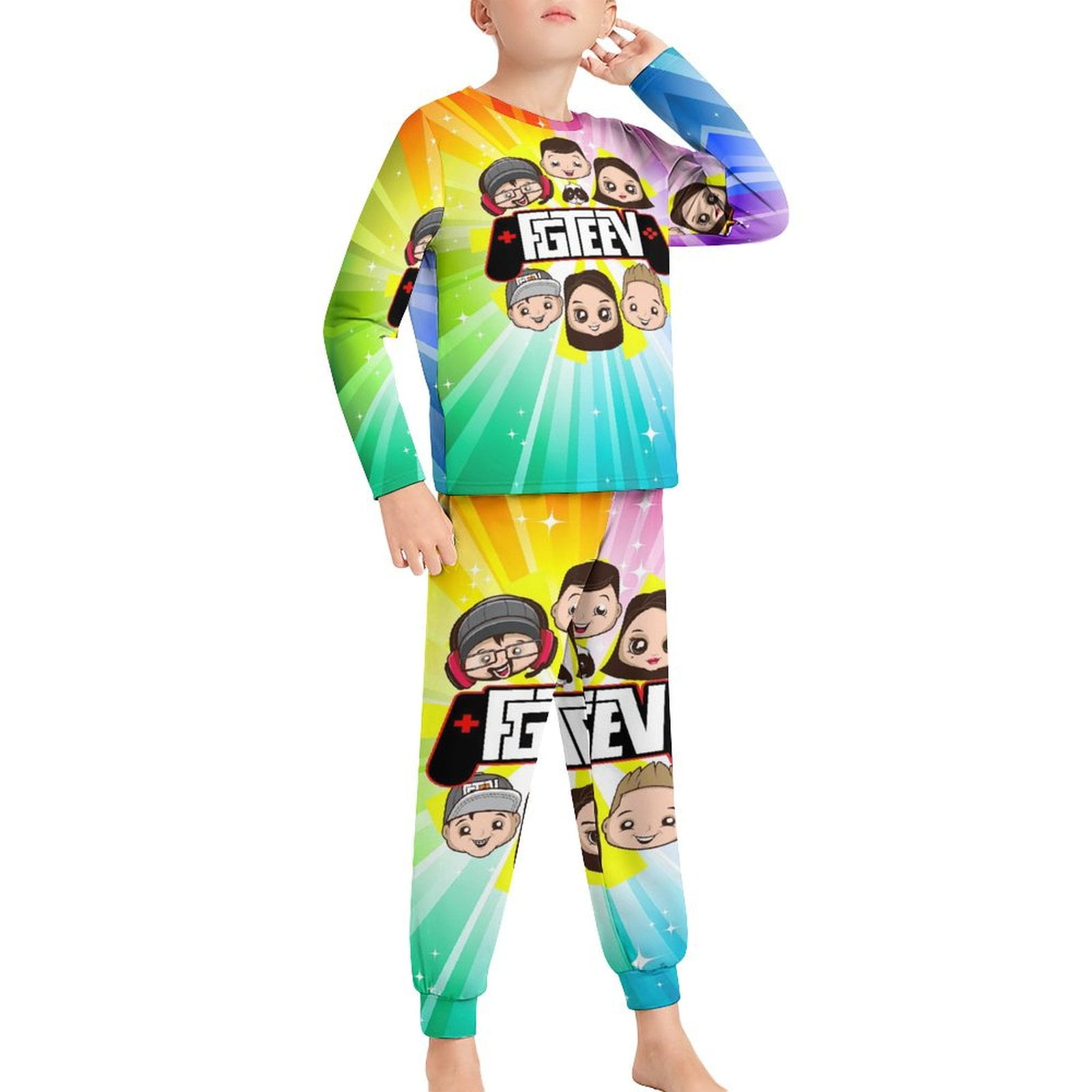 Boys Girls FGTee-V Costumes Kids Pajamas Set Tee Shirt Pants Set ...
