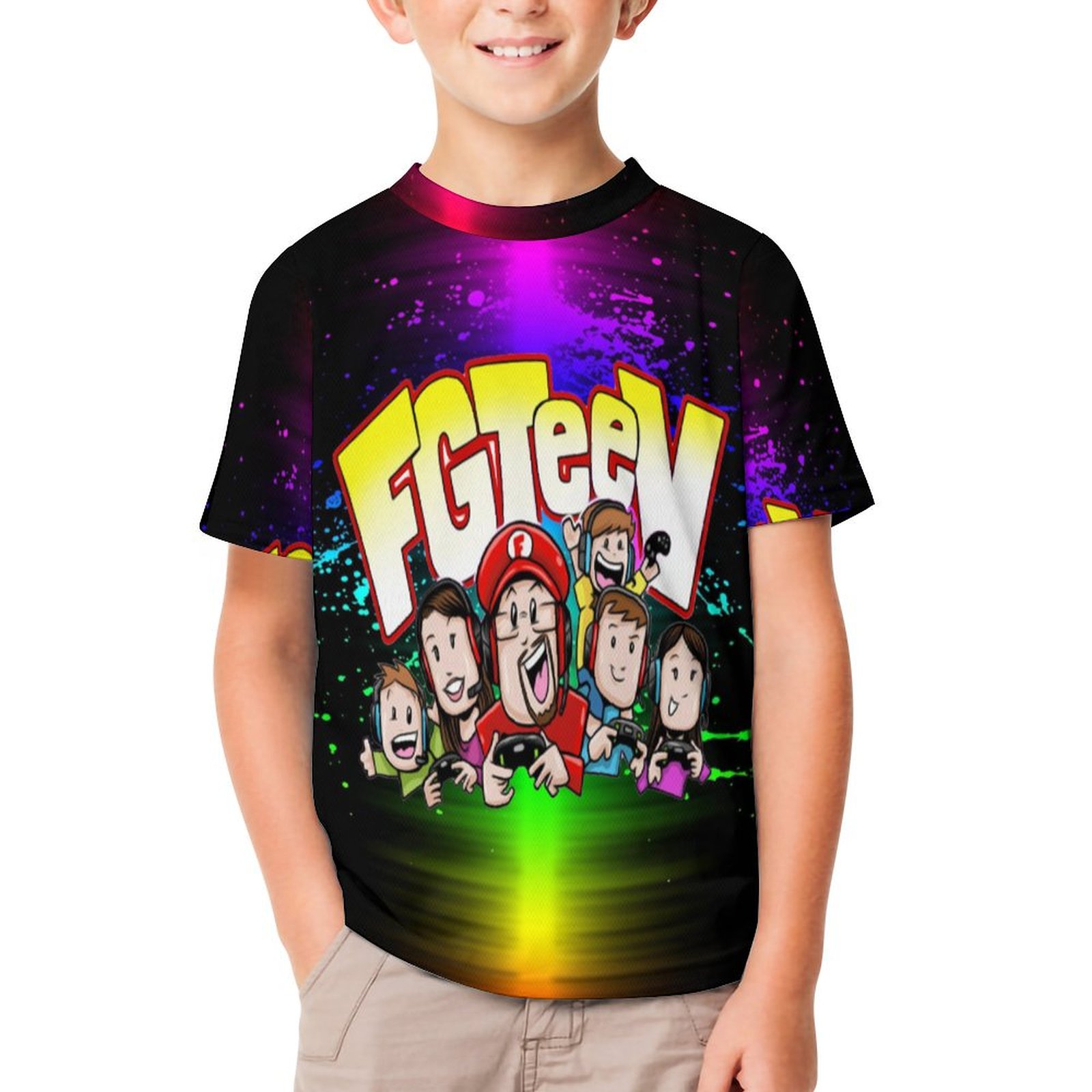 Boys Girls FGTee-V T-Shirt 3D Graphic Crewneck Short Sleeve Printed Tee ...