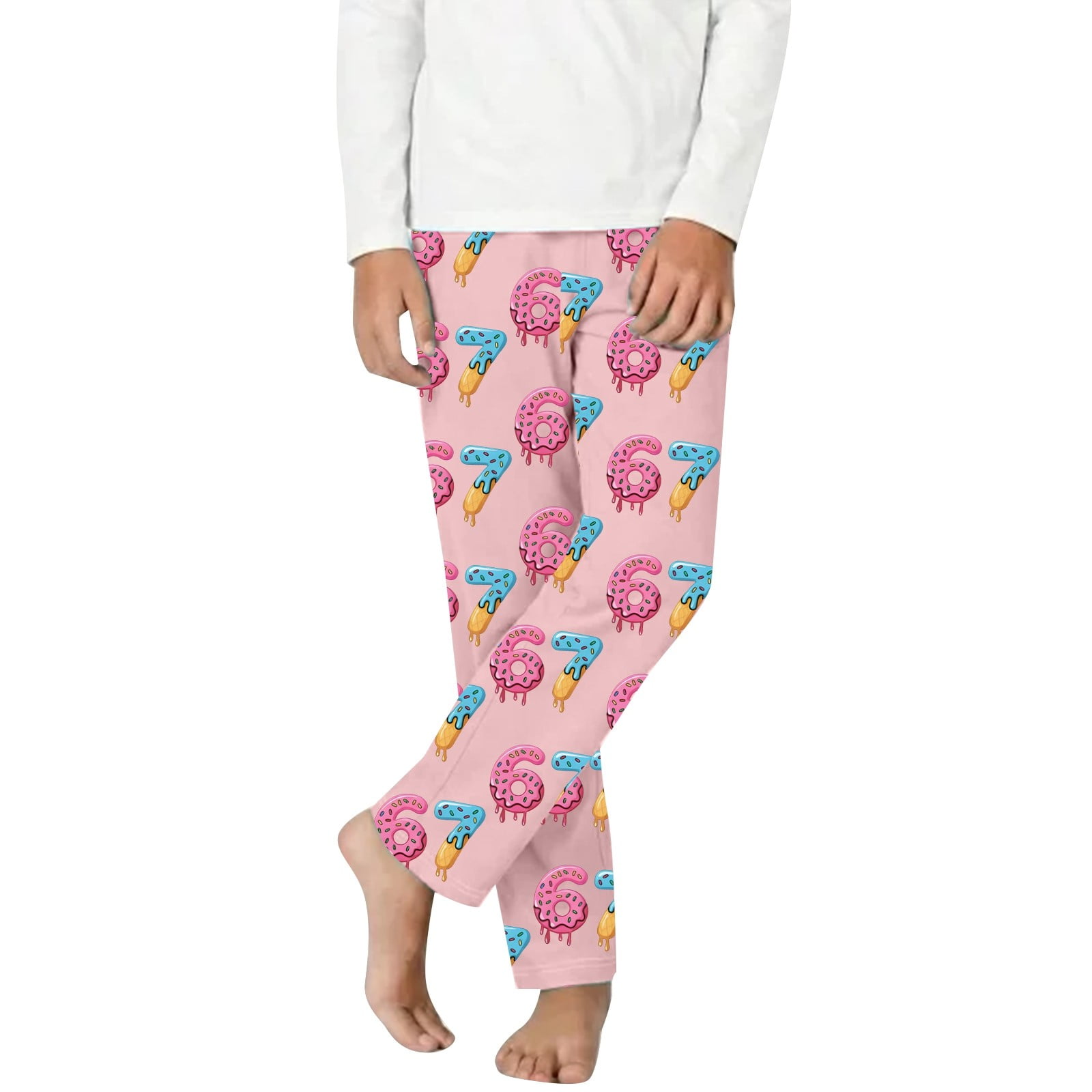 Boys Girls Fashion Print Pajama Pants Long Bottoms Elastic Waist Kids ...
