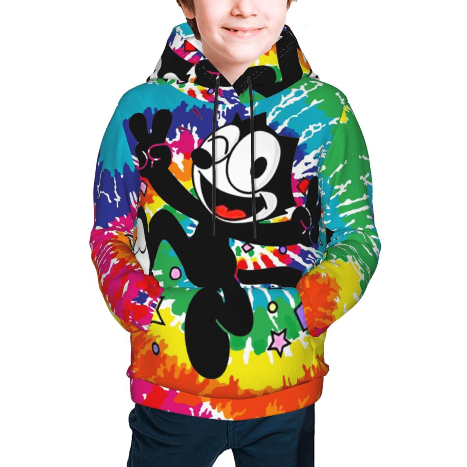 Boys Girls Felix The Cat Hoodies 3D Print Lightweight Pullover Hoodie ...
