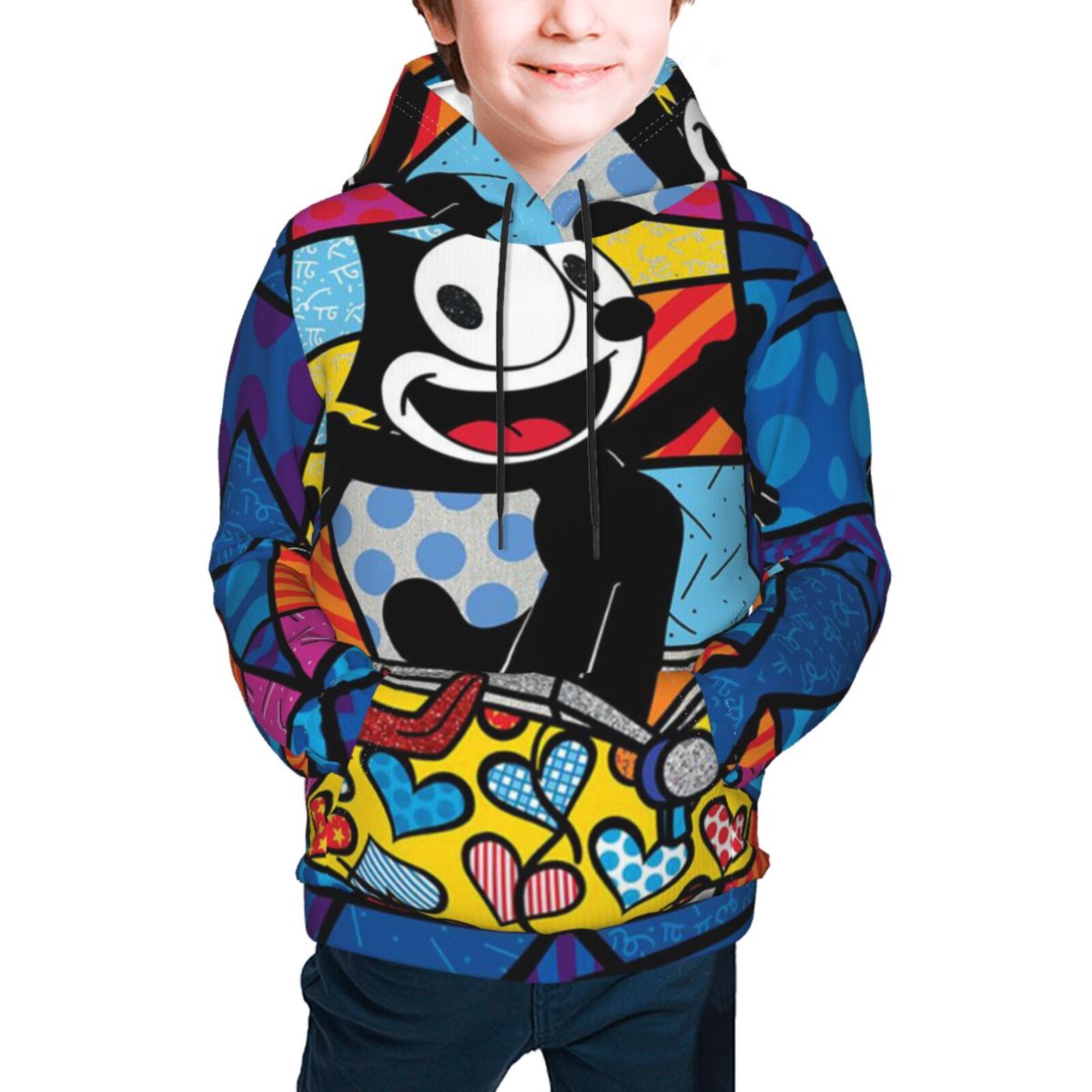 Boys Girls Felix The Cat Hoodies 3D Print Lightweight Pullover Hoodie ...