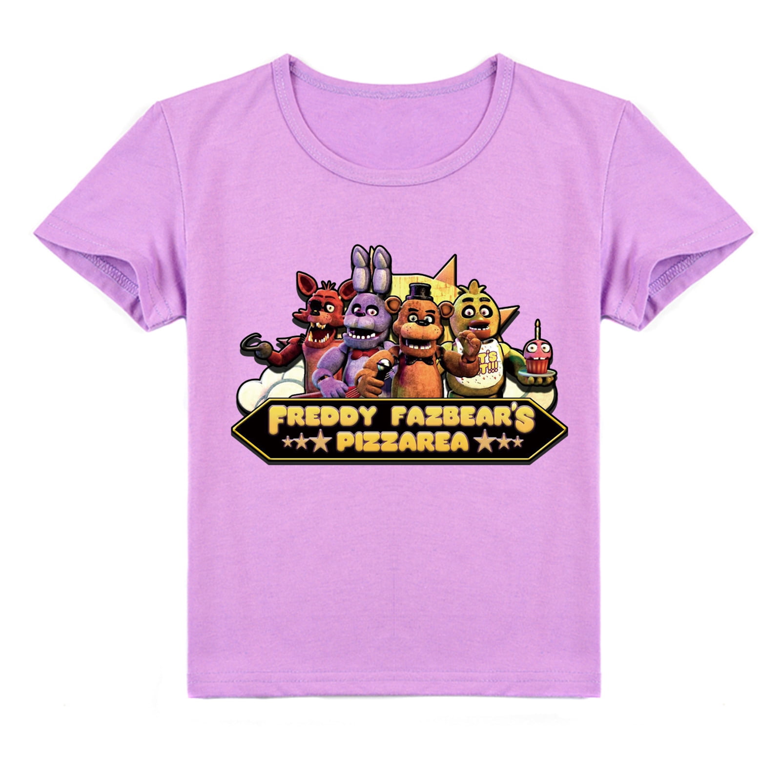 Boys Girls Five Nights at Freddy's Breathable Cotton Crew Neck Short T ...