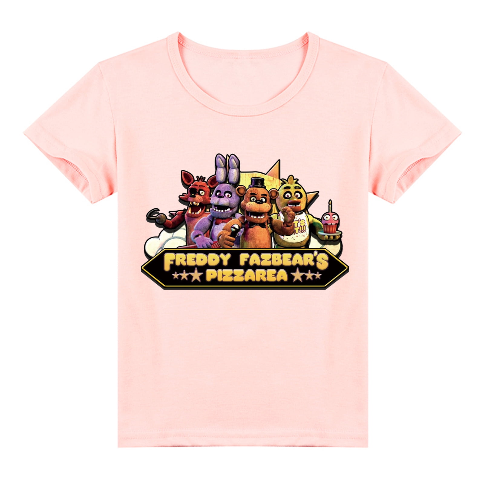 Boys Girls Five Nights at Freddy's Breathable Cotton Crew Neck Short T ...