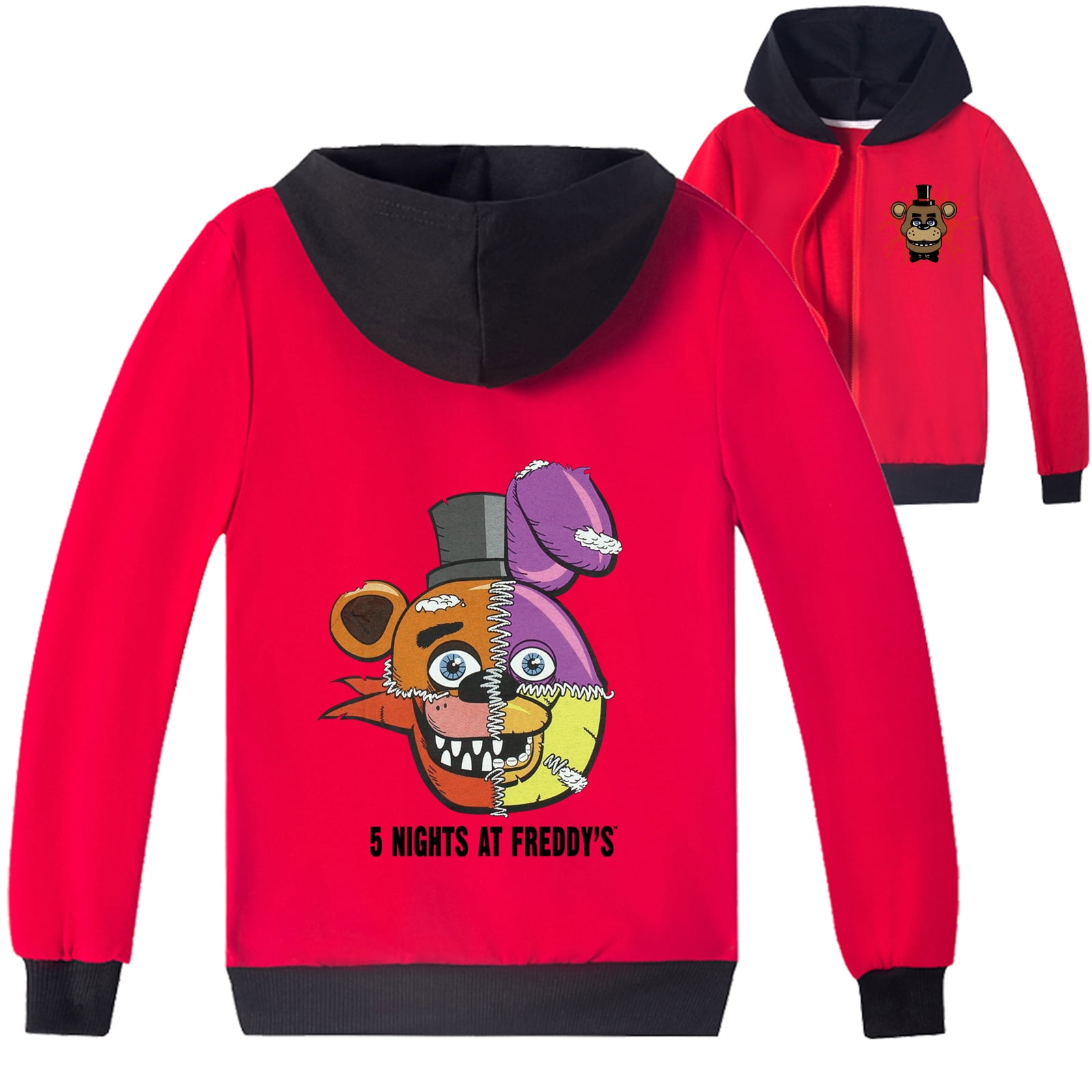Boys & Girls Five Nights at Freddy's Print Outerwear Hooded Jacket with ...