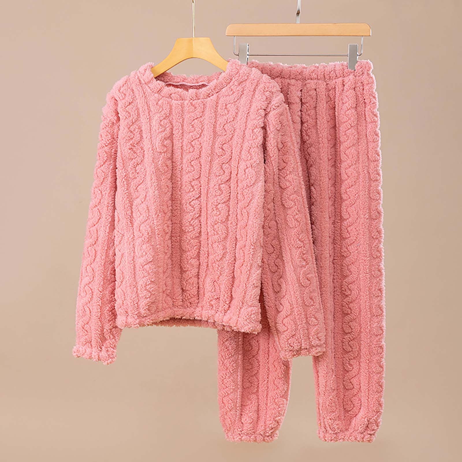 Boys And Girls' Flannel Long Sleeve And Pants Winter Warm Soft Fuzzy ...