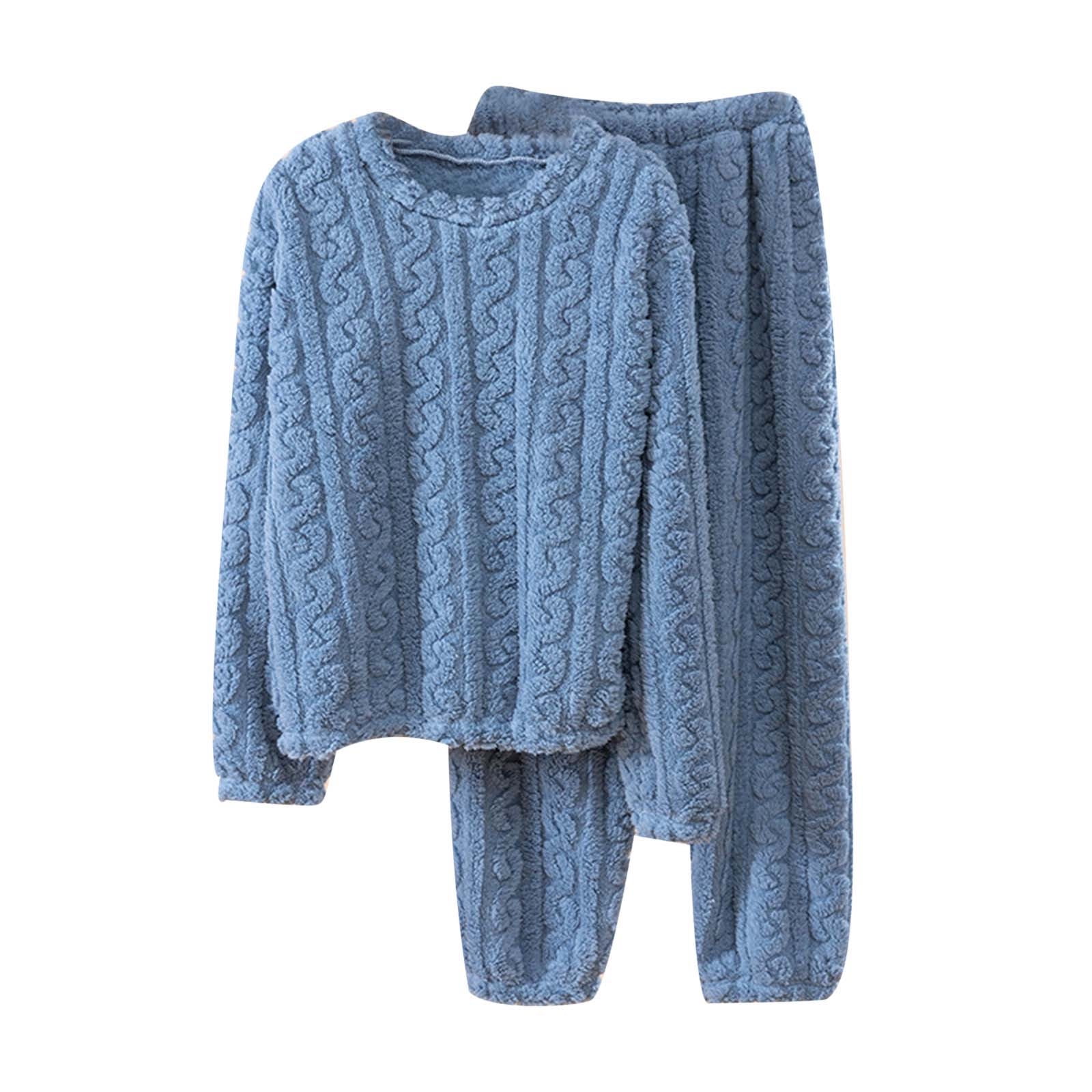 Boys And Girls' Flannel Long Sleeve And Pants Winter Warm Soft Fuzzy ...