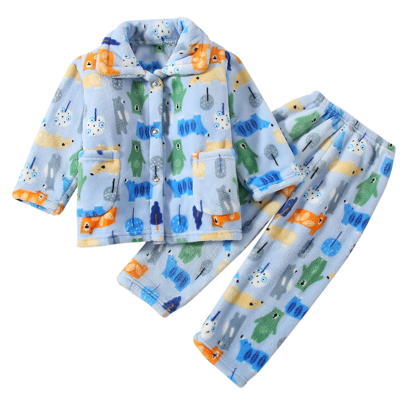 Boys Girls Flannel Pajamas Sleepwear Baby Girl's and Toddler Long ...