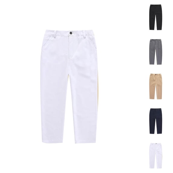 Boys' Girls‘ Flat Front Dress Pants Adjustable Waist School Wear Formal ...