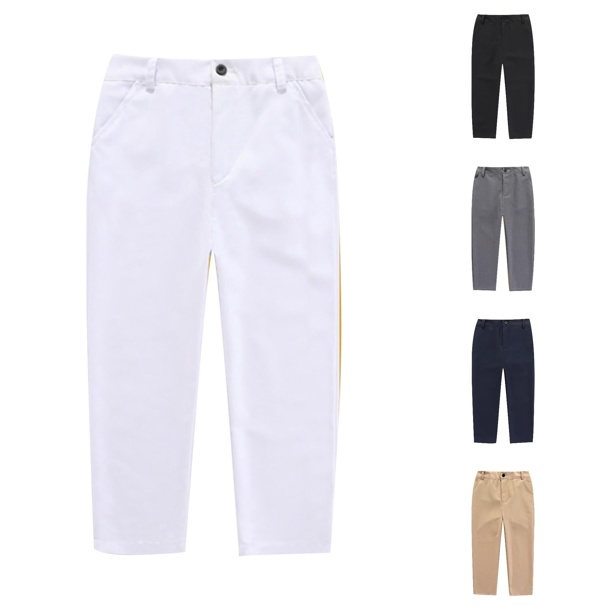 Boys' Girls‘ Flat Front Dress Pants Adjustable Waist School Wear Formal ...