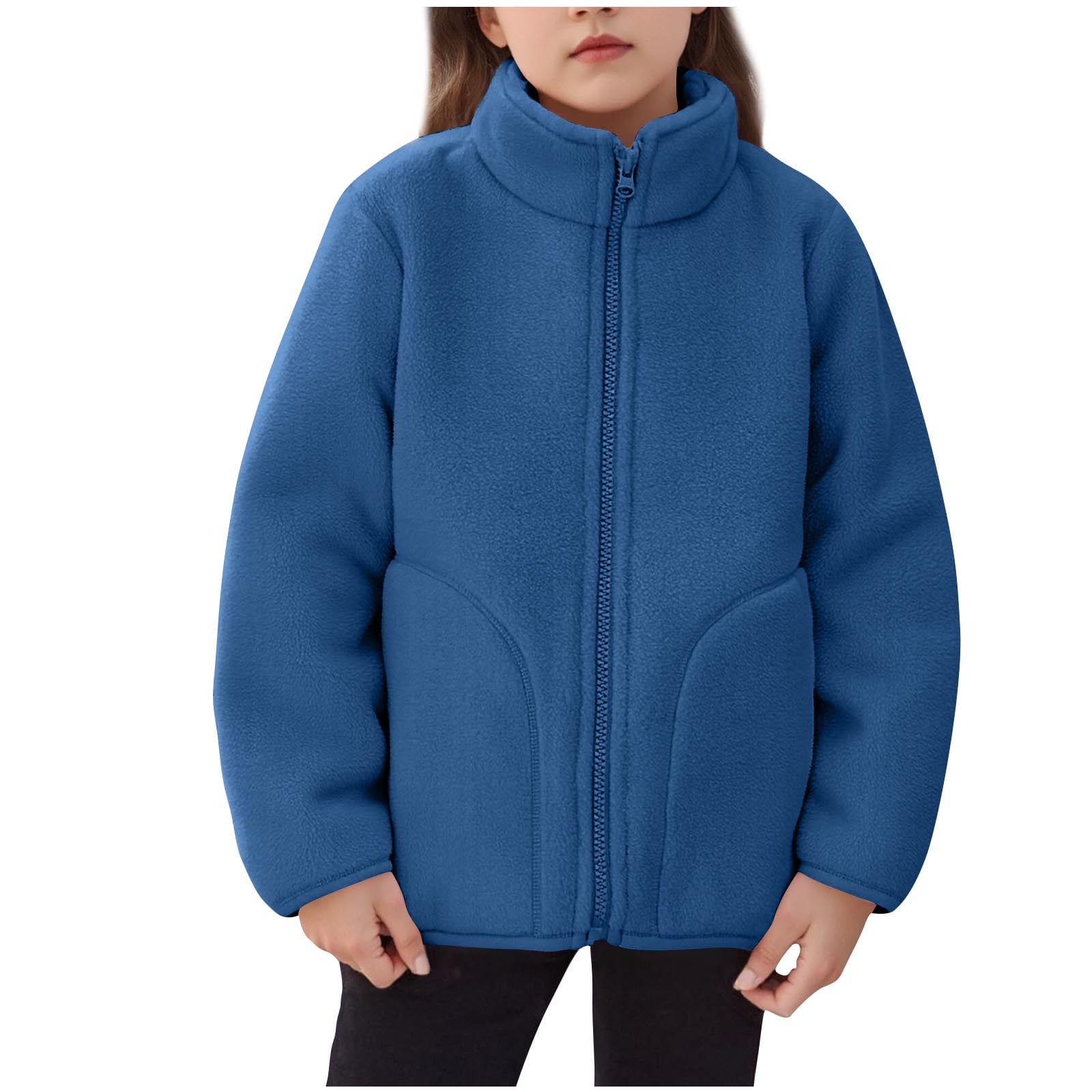 Boys Girls Fleece Coat Toddlers Polar Fleece Stand Collar Full-Zip ...