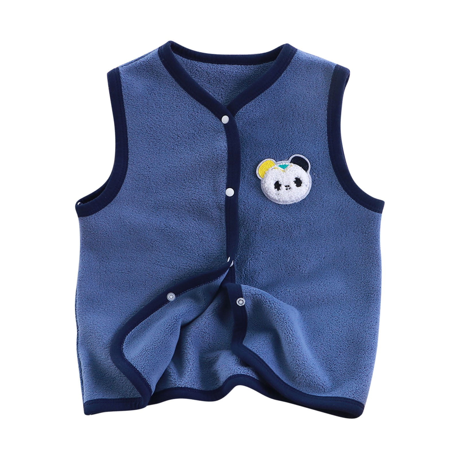 Boys Girls Fleece Vest Button Down Cute Panda Jacket Light Weight Fuzzy ...