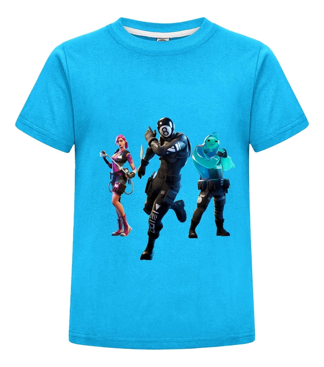 Boys Girls Fortnite Cartoon Tee – Kids Cool Summer Gaming Top - Walmart.com
