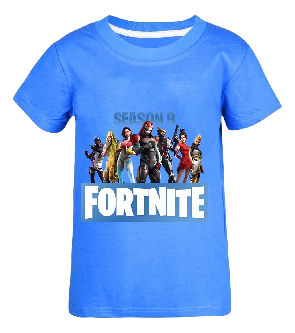 Boys Girls Fortnite Season 9 T-Shirt Short Sleeve Gaming Tee Kids ...