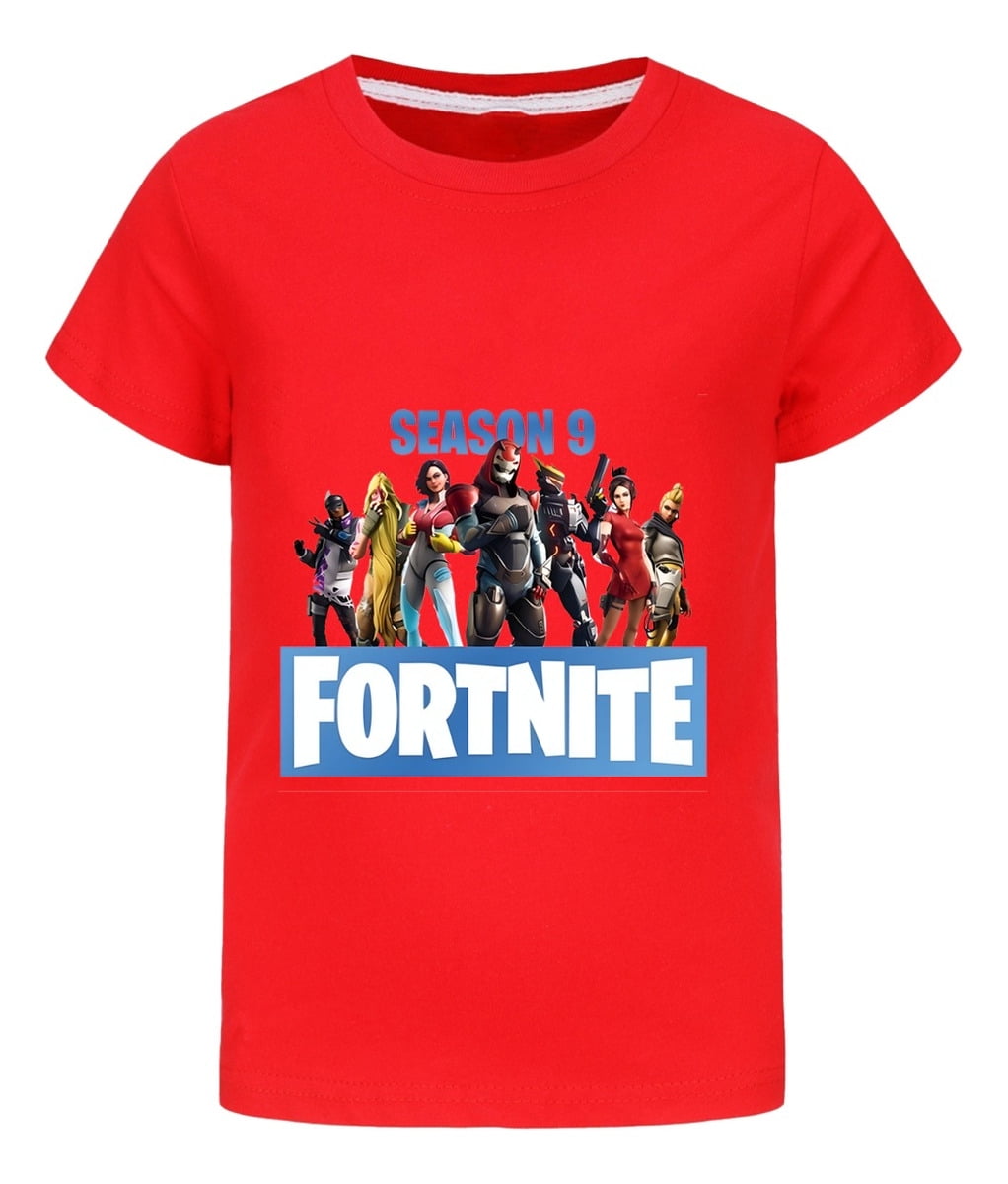 Boys Girls Fortnite Season 9 T-Shirt Short Sleeve Gaming Tee Kids ...