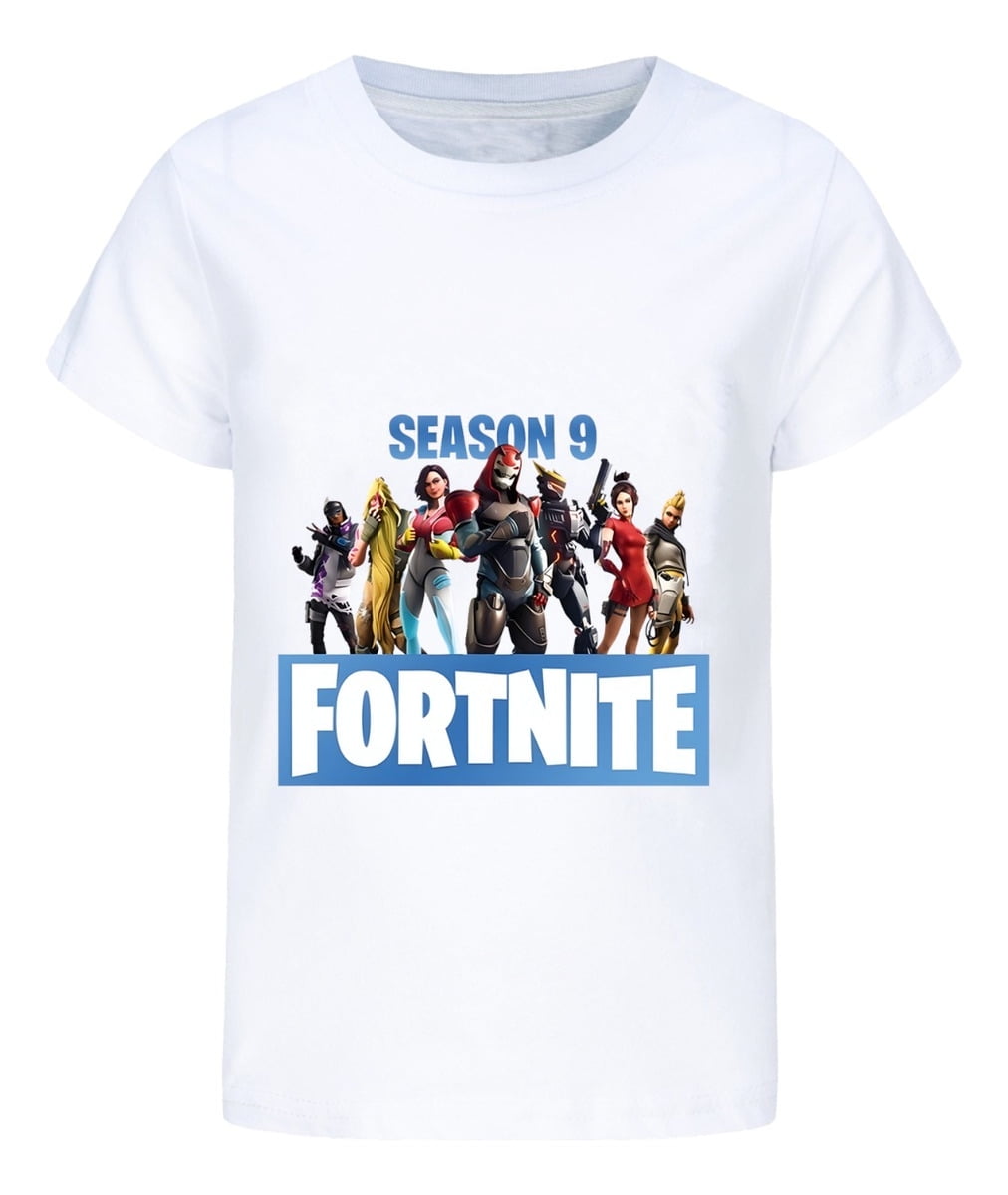 Boys Girls Fortnite Season 9 T-Shirt Short Sleeve Gaming Tee Kids ...