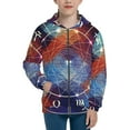 Boys Girls Full Zip Hoodies Kids Zipper Hooded Sweatshirt, Magic Circle With Zodiacs Sign ...