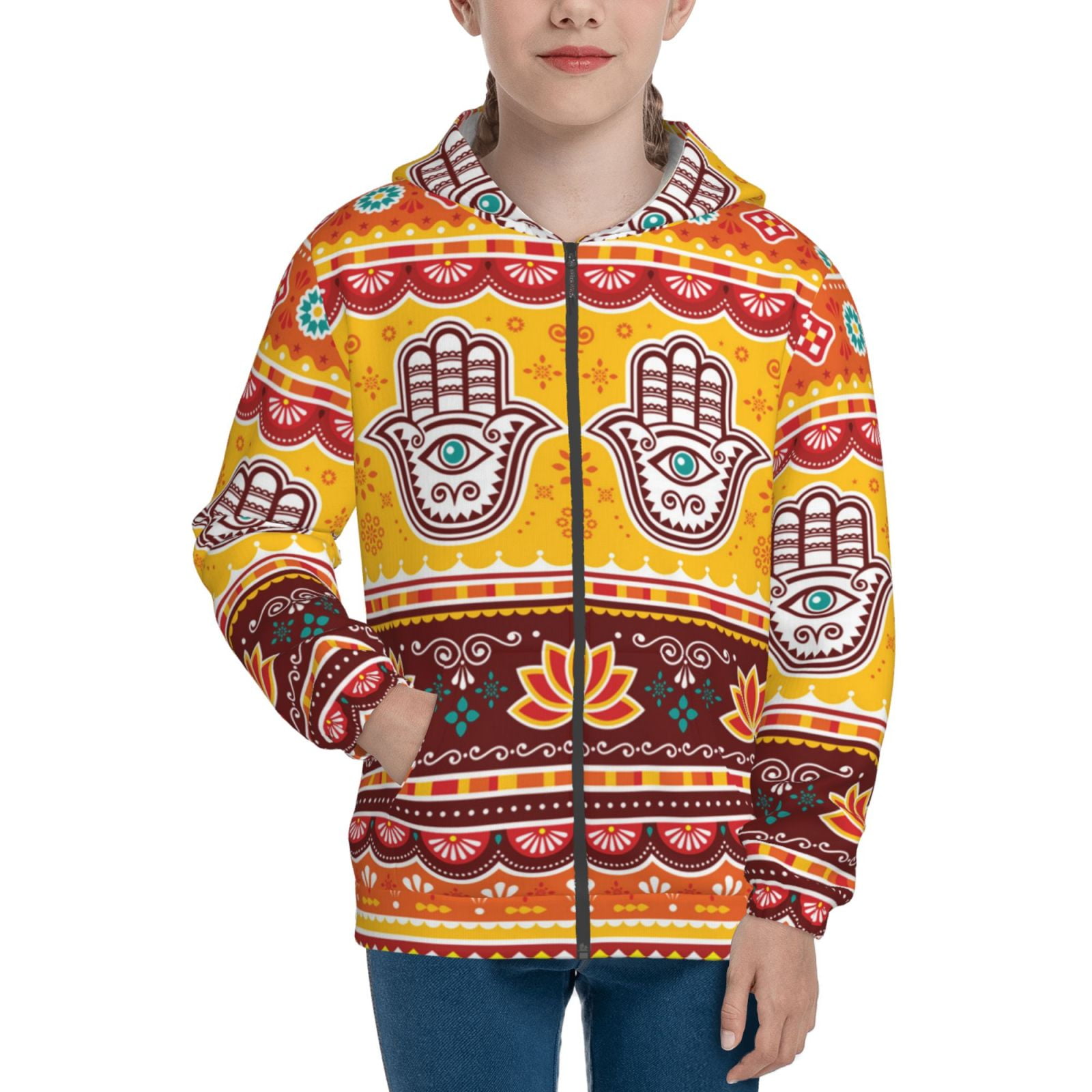 Boys Girls Full Zip Hoodies Kids Zipper Hooded Sweatshirt, Pakistani ...