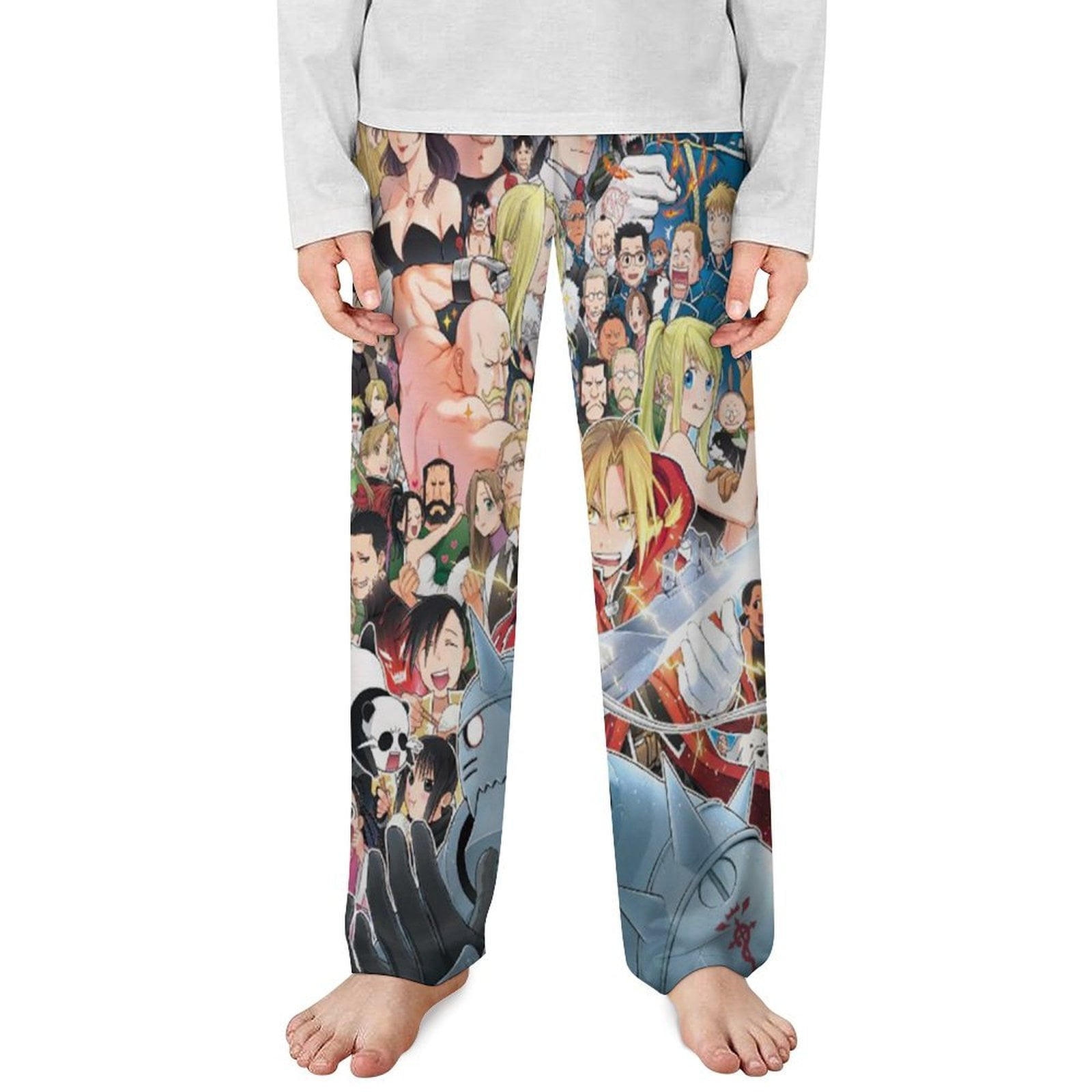 Boys Girls Fullmetal Alchemist Pajama Pants Cartoon Casual Lounge PJ ...