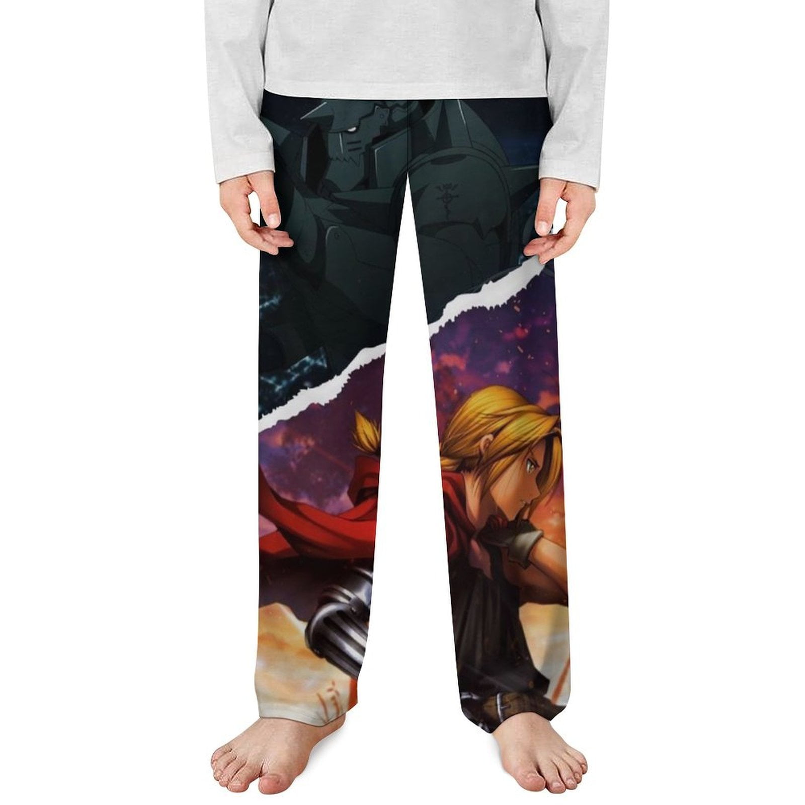Boys Girls Fullmetal Alchemist Pajama Pants Cartoon Casual Lounge PJ ...