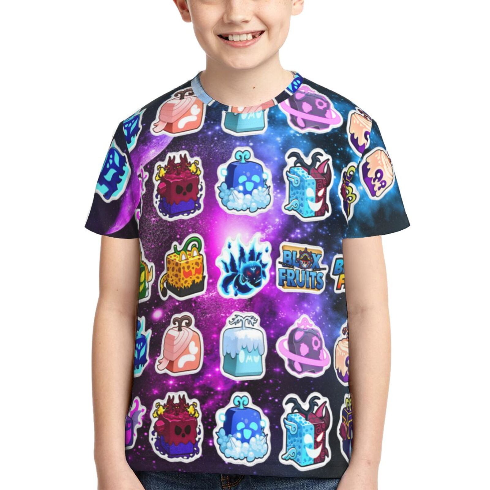 Boys Girls Game Blox Fruits T-Shirts Youth 3D Print Short Sleeve Shirts ...